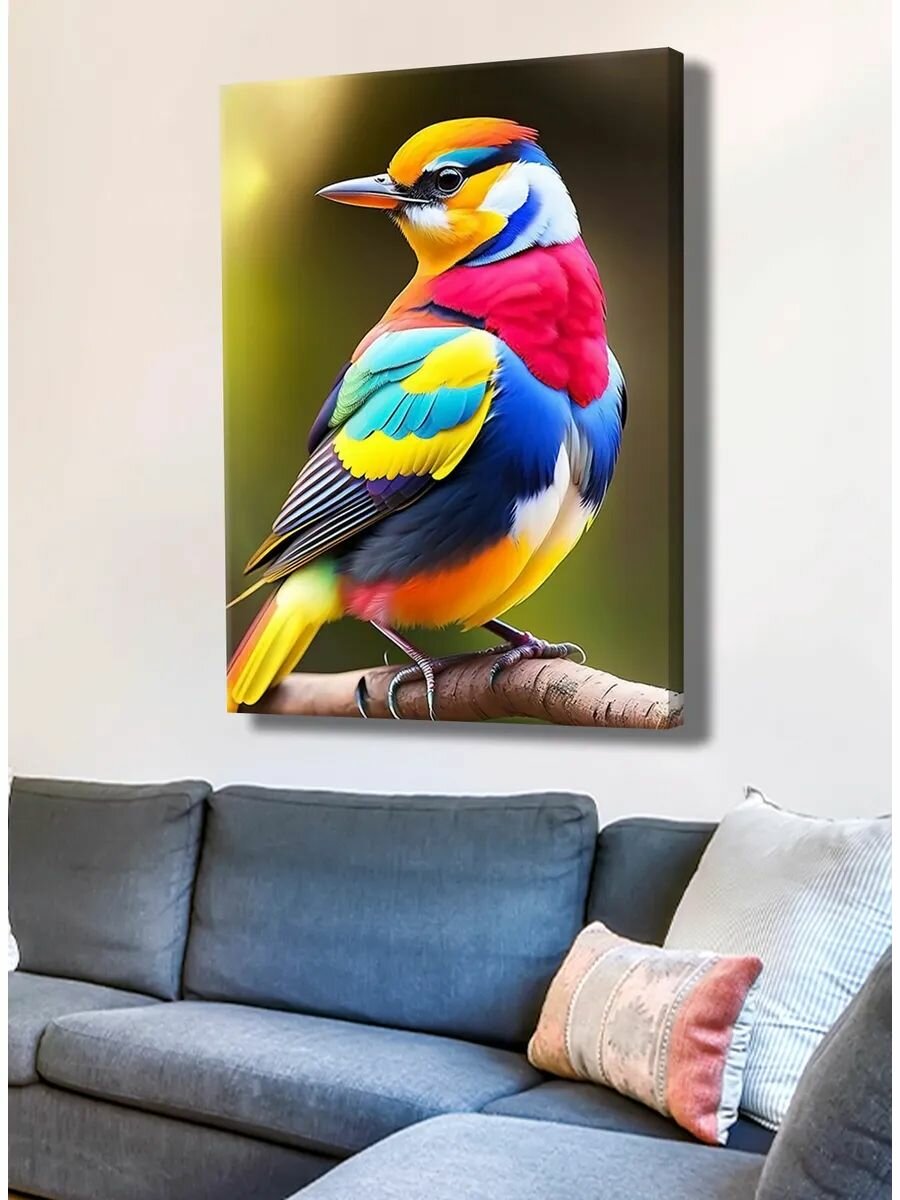 Картина Радуга перьев интерьерная 30х40см 1шт.