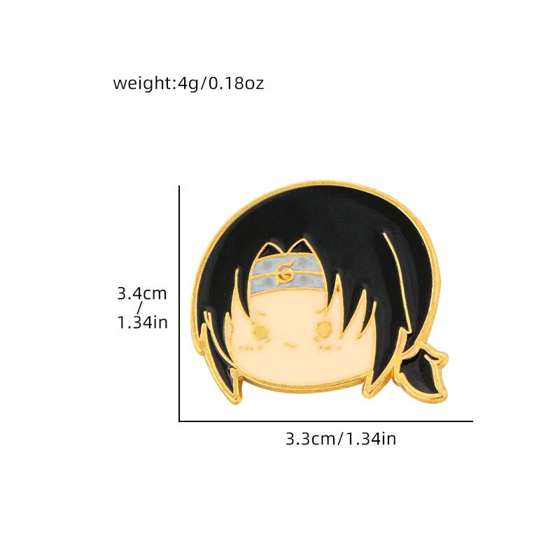 MINISO Новая брошь Наруто 2025 года, милый японский периферийный значок Наруто Саске Какаши, cos baji