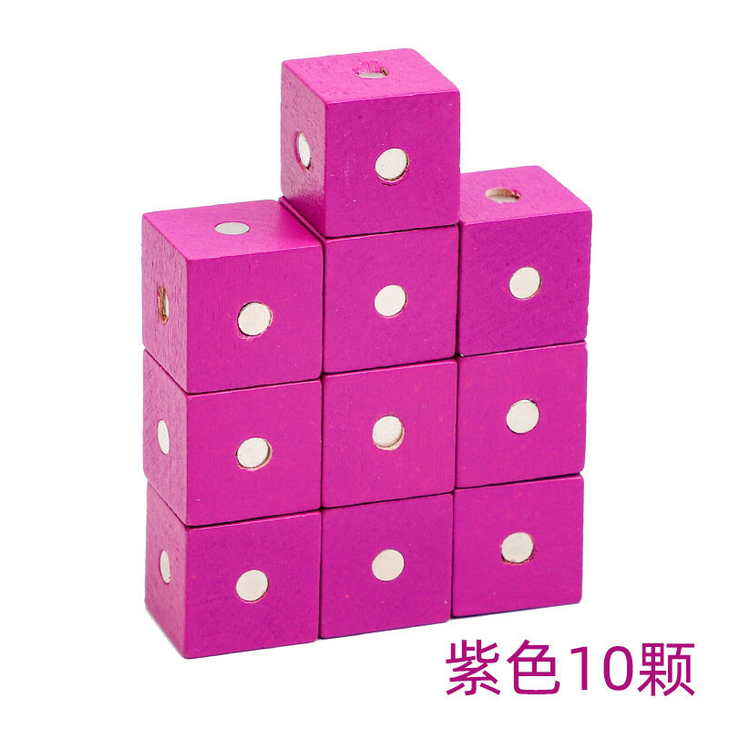 Строительные блоки "Тетрис", фиолетовые, 2x2x2 см, 10 штук