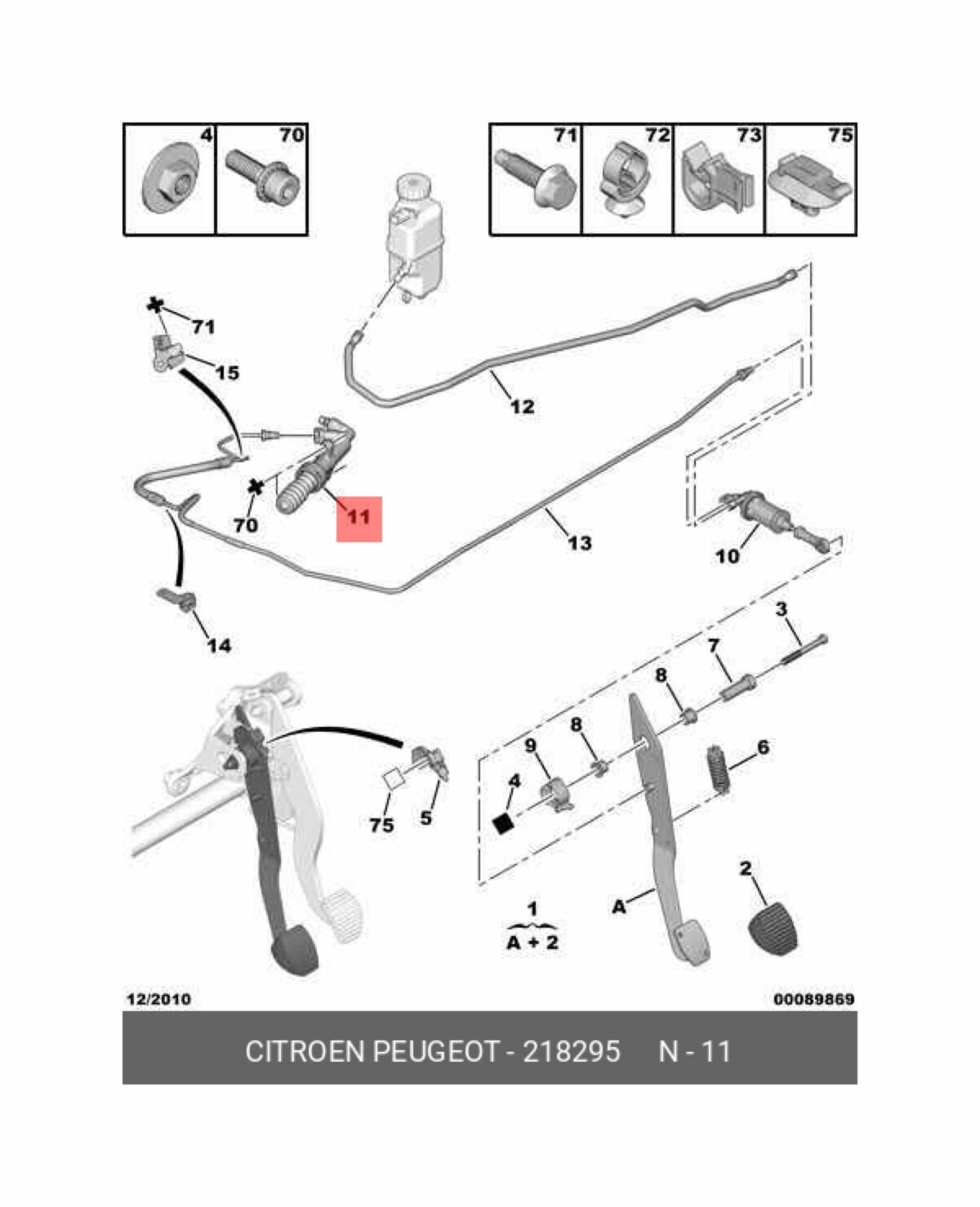 Раб. цил. сцепл. citroen C4 I 04-11 1.6,2.0/C5 Ii 1.6,1.8,2.0 08-15(Citroen/Peugeot 218295)