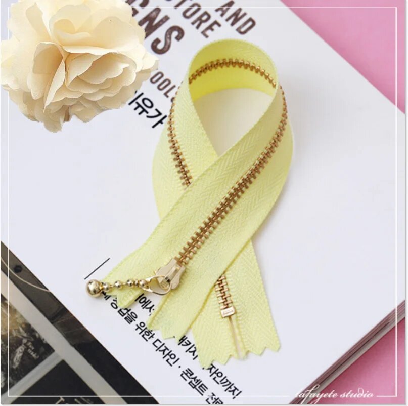 Металлические молнии 5 шт, золото, 12/15/20 см Светло-желтый, 15cm, Yellow