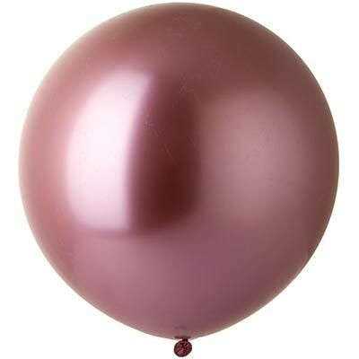 Воздушный шар GEMAR хром Shiny Pink, круглый, без рисунка 30", 76 см