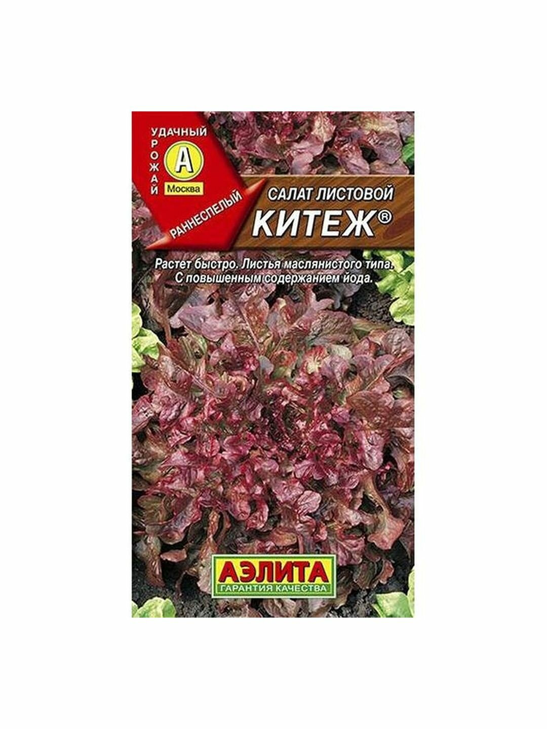 Семена Салат Китеж, листовой, Аэлита, 1 пачка - 0.5г семян