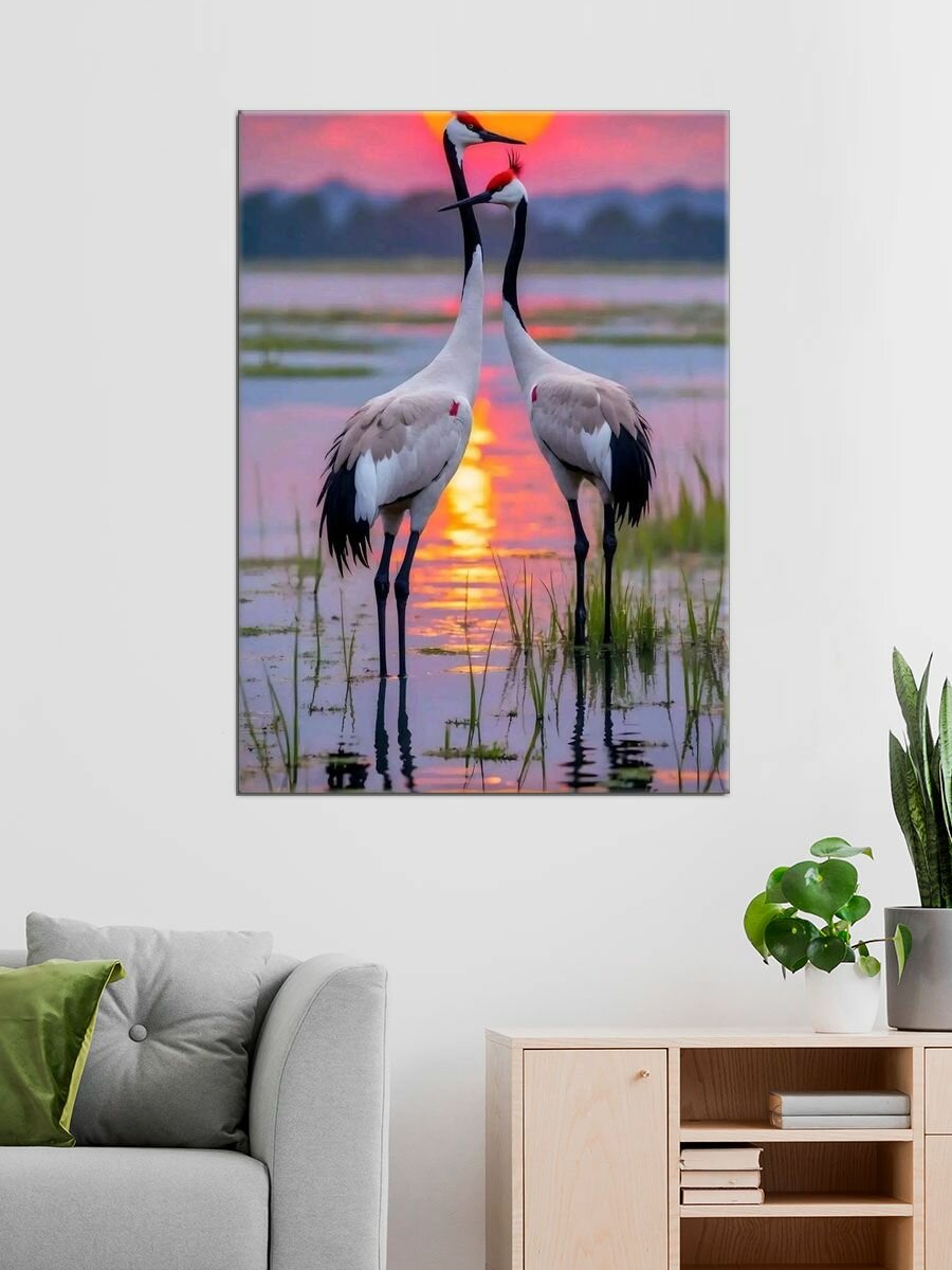 Картина на стену "Журавли", 30х40 см