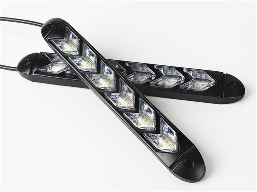 Растягивающаяся двухцветная светодиодная лента light bar Car DRL Указатель поворота элегантная приятная лампа