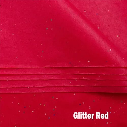 Блестящие оберточные бумаги, 10 листов, 50х66 см Красный, Glitter red