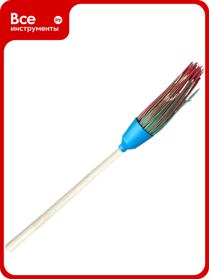 Метла ООО Агростройлидер полипропиленовая круглая трехкольцевая с черенком САД-14.04.1