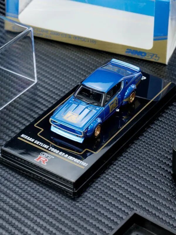 Машинка INNO 1/64 Nissan SKYLINE 2000 GTR BIUE Die-cast Alloy Car Model Collection Gift