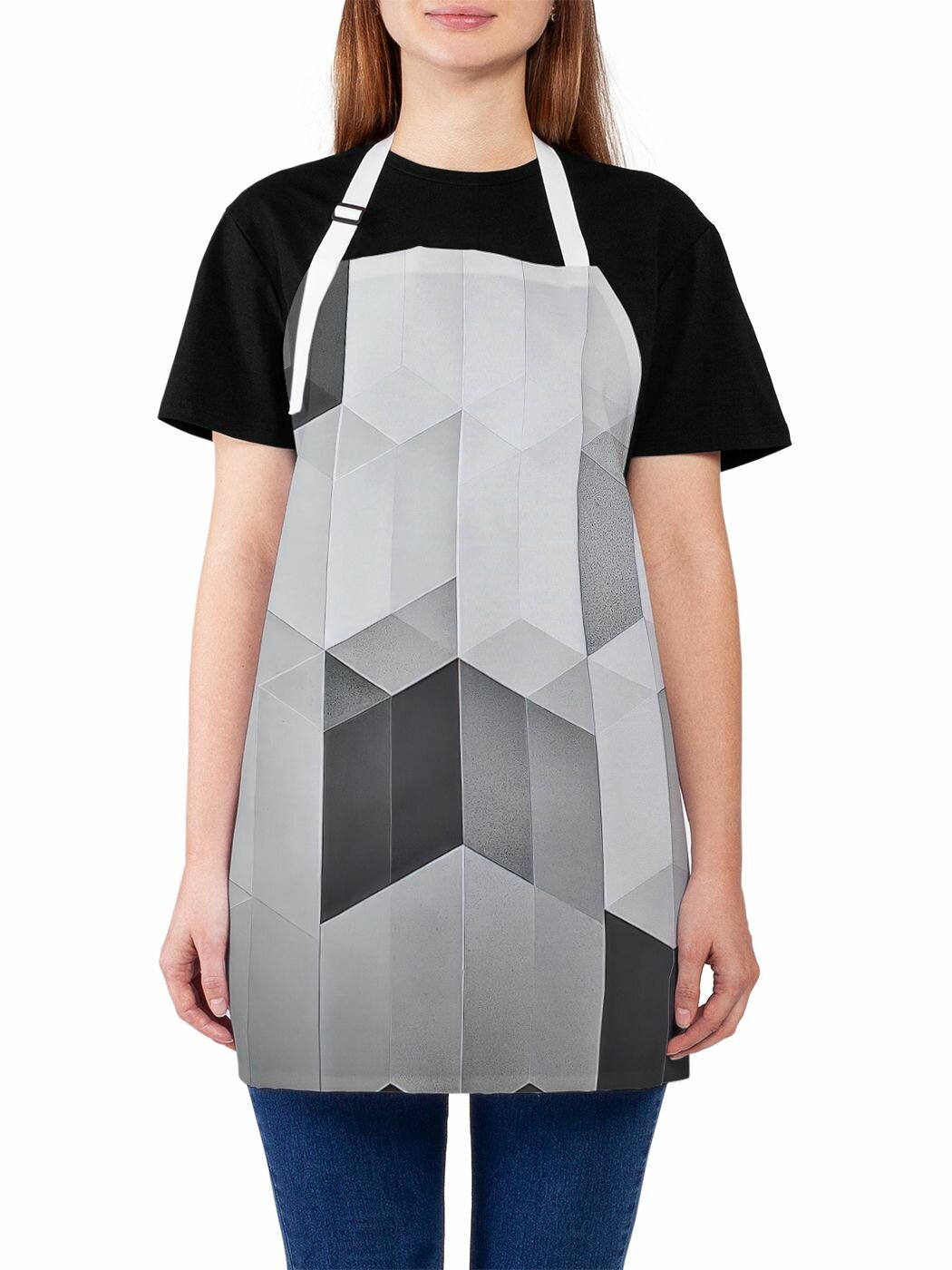 Фартук кухонный тканевый "Грани и блоки" 65х65х28 см, JoyArty