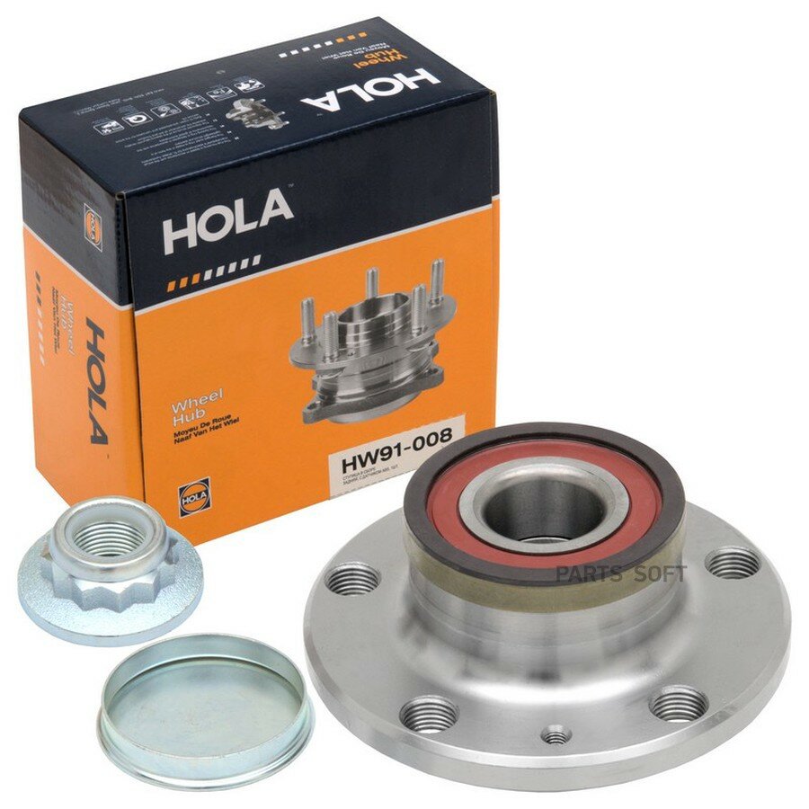 HOLA HW91-008 Ступица в сборе с датчиком ABS задняя VW Polo IV V(602 604 612 614) (01-) SKODA Fabia I II III ()