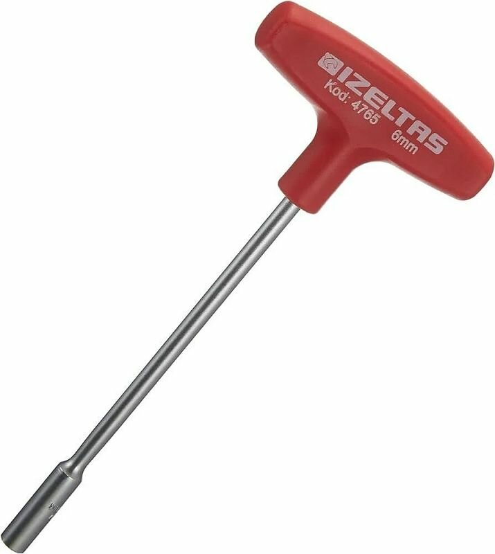 Отвертка торцевая с шестигранной головкой 6 мм, Т-образная рукоятка, IZELTAS, 4765190060, 13000001477