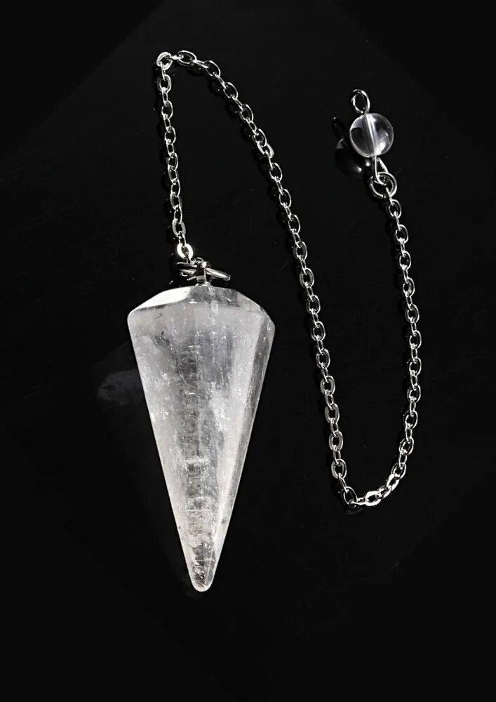 Маятник для гаданий из горного хрусталя, камень ясновидения и интуиции, эзотерический инструмент для медитации и предсказаний, компактный 4 см