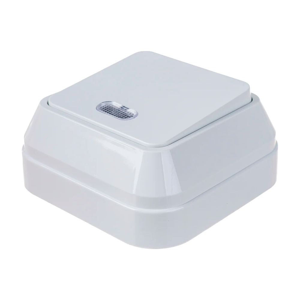 Makel SIVA USTU выключатель накладной 1 кл. с подсв. белый