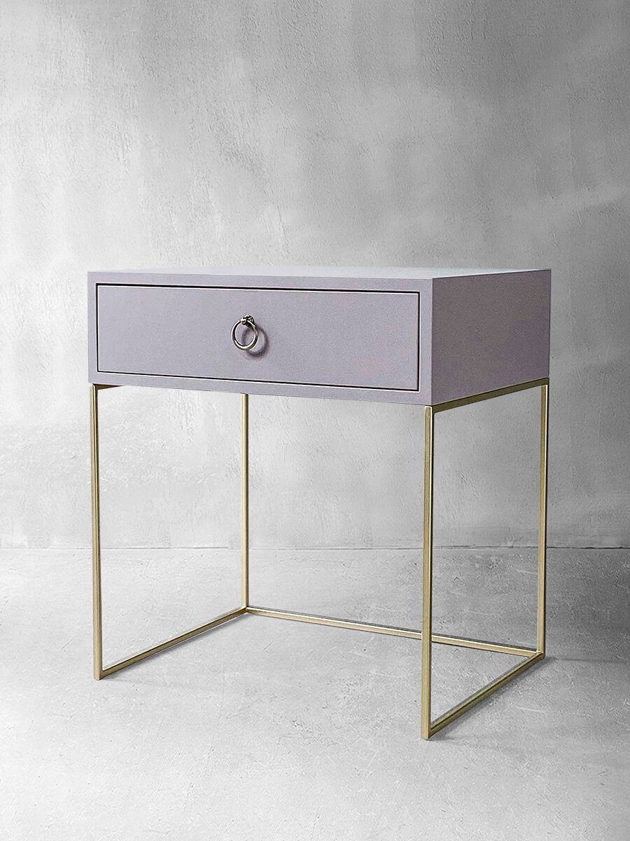 Тумба прикроватная loftovik "Сокль Слим", МДФ, 45х30х45 см, с ящиком