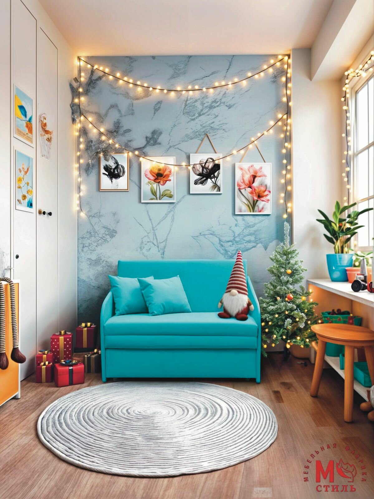 Диван детский выкатной М-Стиль "Малыш-2" спальное место 100х180