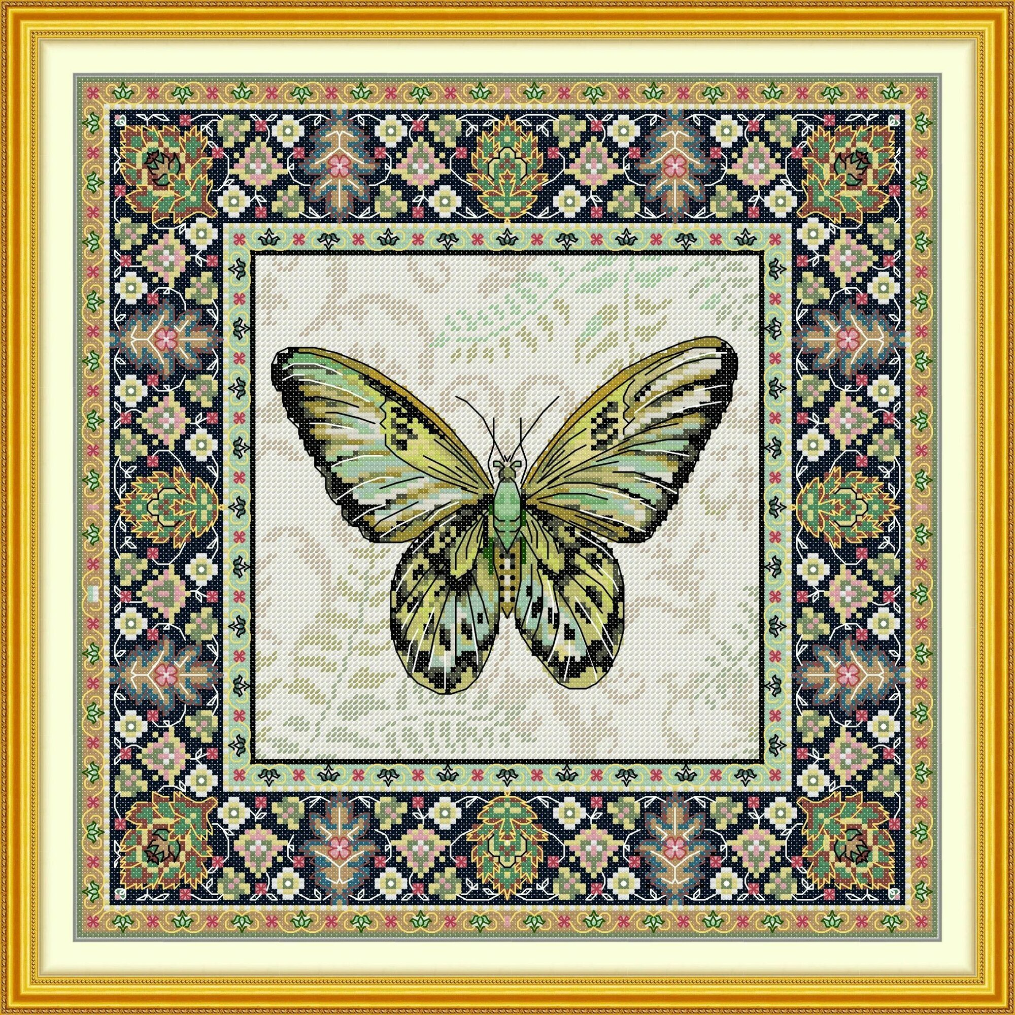 Эксклюзивный набор для вышивки крестом NKF, схема бабочка 36x36 см на 14CT