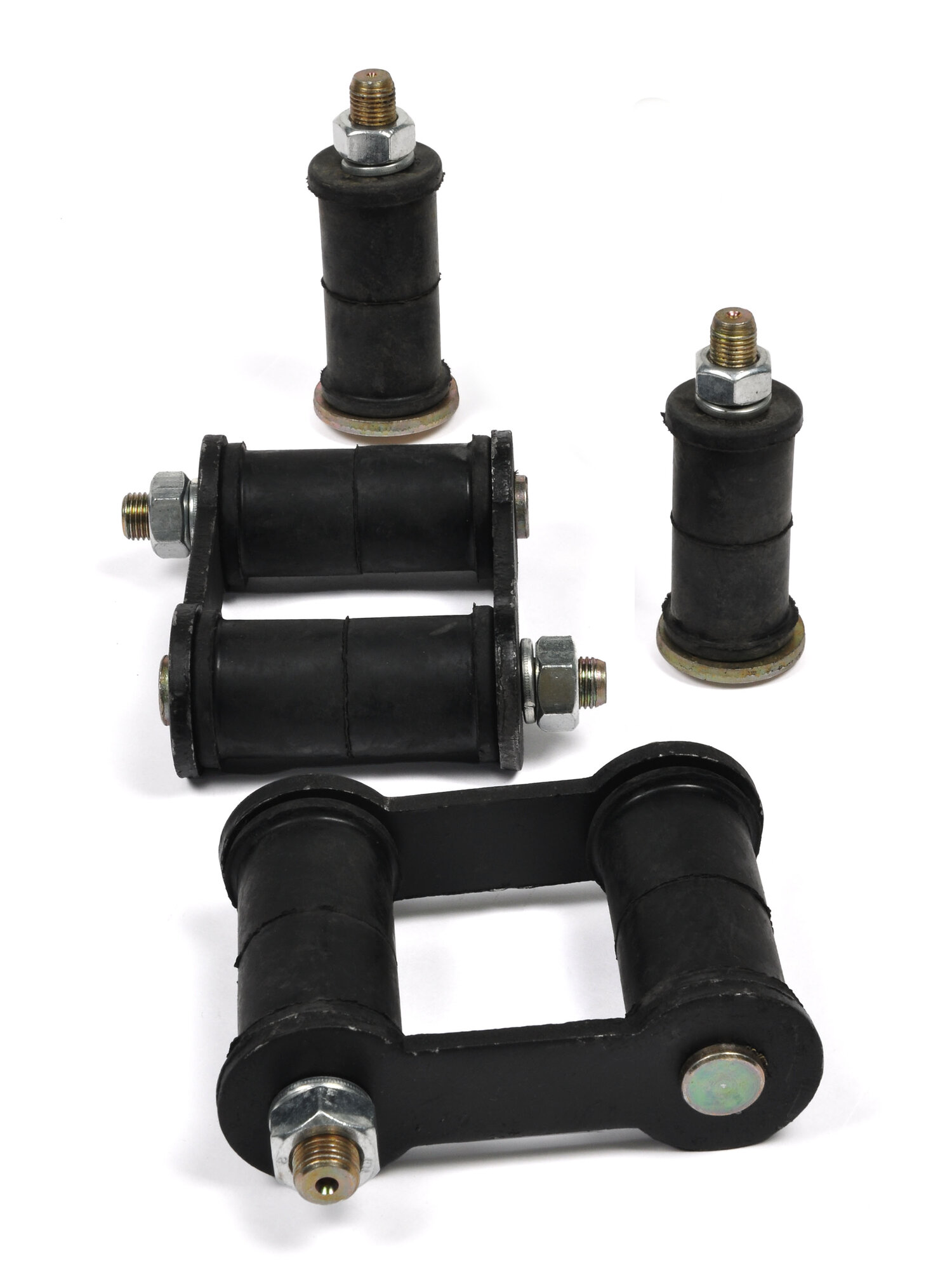 Серьга рессоры для автомобилей марки ГАЗ 2410 в сборе (комплект: 4 серьги + 2 пальца со втулками)