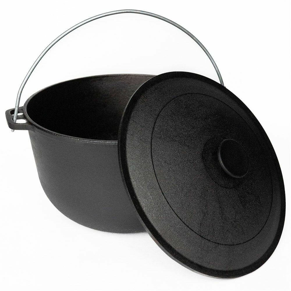 Котелок чугунный походный Туризм 15 л. d-36 см. Гардарика