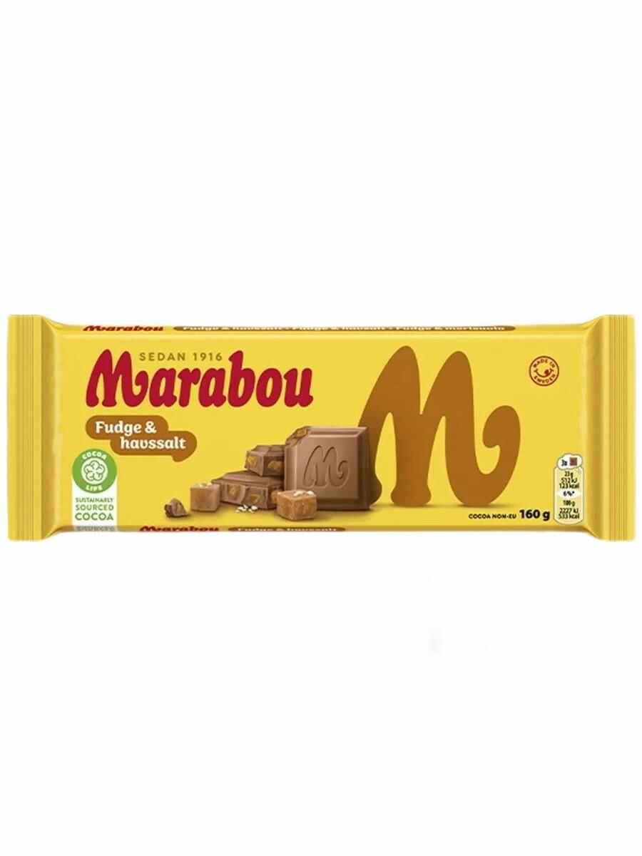 Шоколад Marabou молочный, карамель с морской солью 160 гр.(Швеция)