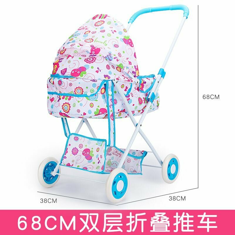 Большая игрушечная коляска, детская утолщенная коляска с кукольным игровым домиком, игрушечная девочка, детский сад
