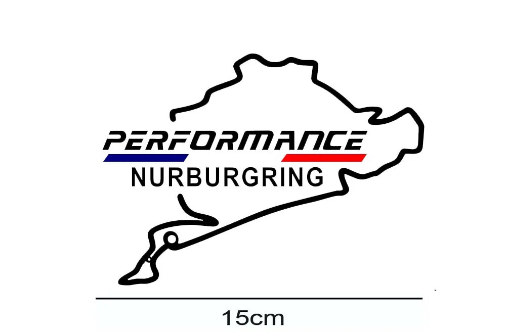 Наклейка Performance Nurburgring, черная, 15см
