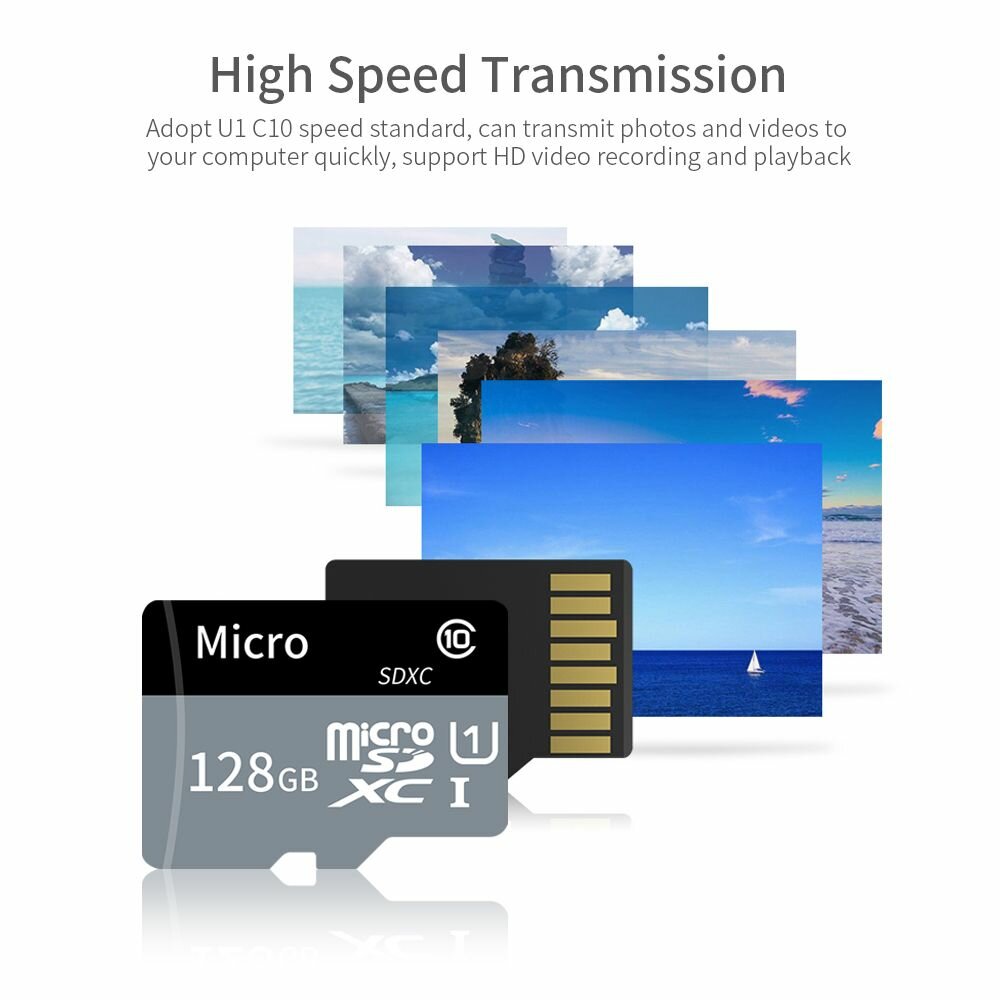Карта памяти 256GB TF U1 Class 10 для камеры, телефона, регистратора
