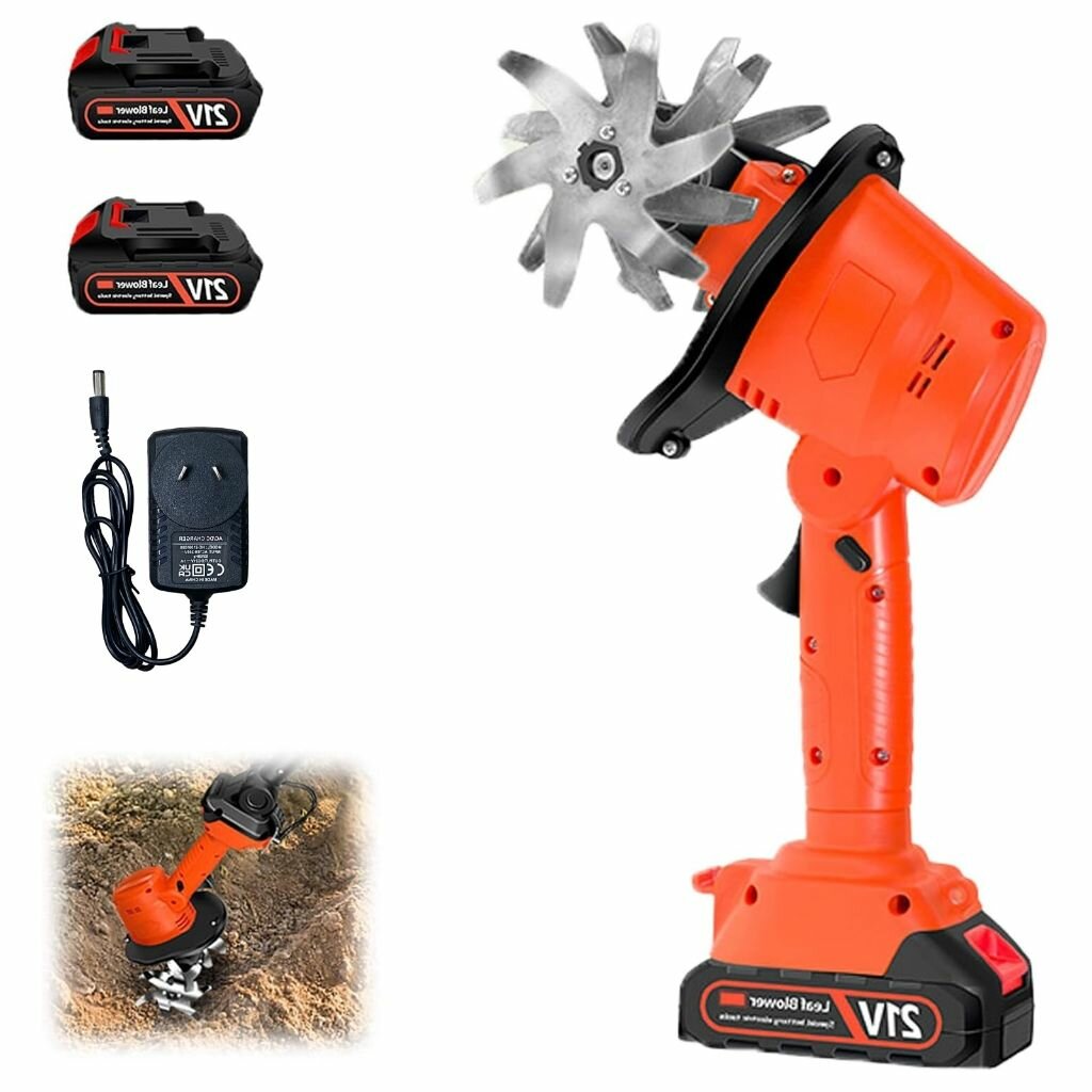 Легкий электрический культиватор 21В с 2 аккумуляторами 1.5Ач, мини-культиватор для легкого рыхления почвы и контроля сорняков