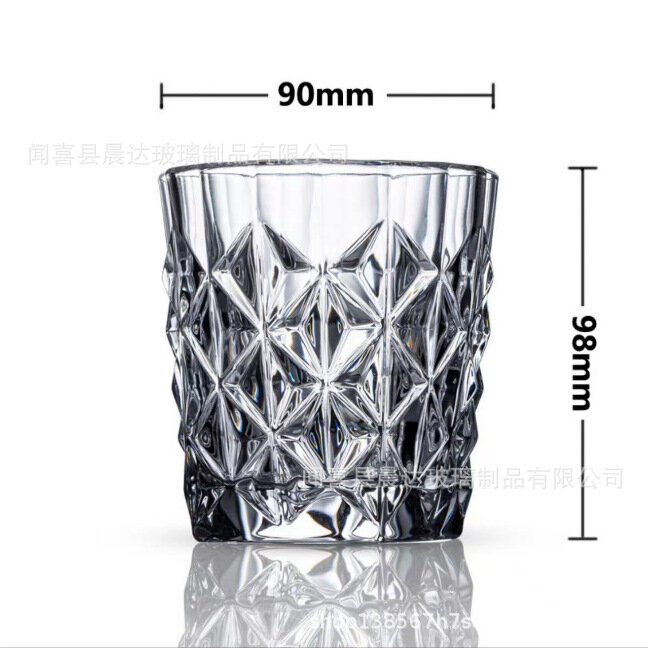Утолщенный бокал для виски в форме алмаза, обычный пивной бокал, бокал для крепких спиртных напитков, бокал с вертикальными полосами.