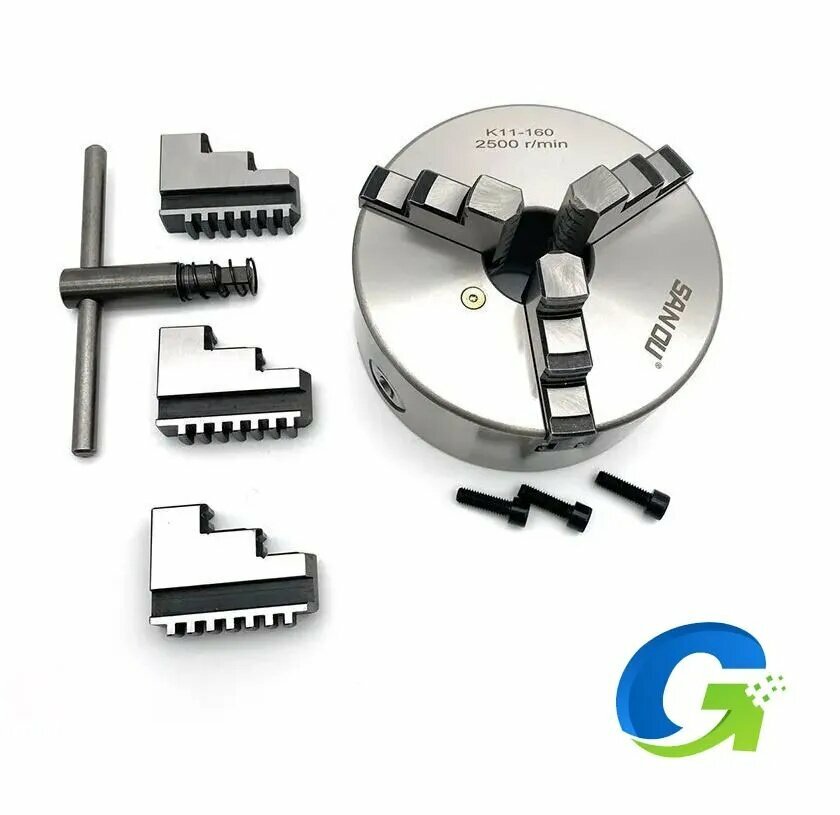 Патрон Токарный K11-160 3-кулачковый! Самоцентрирующийся, Для Станков Точность 0.05 мм