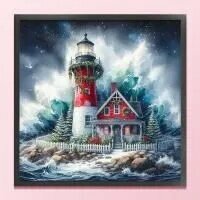 Набор для вышивания крестиком "Зимний маяк", 45Х45 см