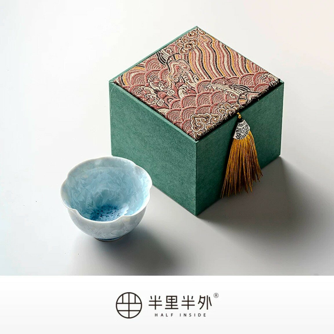 Кристальная глазурь, чашка мастера с цветочным рисунком, одиночная чашка, синяя, личная чайная чашка, керамическая чашка для дегустации, чашка для кунг-фу чая