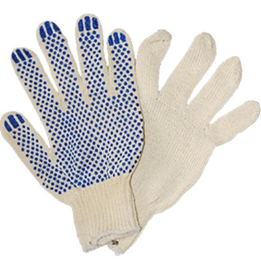 Перчатки х/б с ПВХ 10 класс 6 ниток люкс (комплект 10 пар)