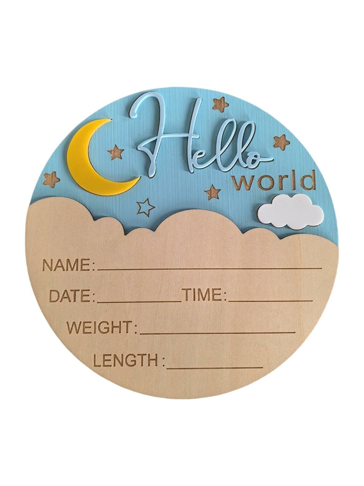 Табличка с записью о рождении круглой формы, Креативный реквизит для фотосъемки, украшение стен детской