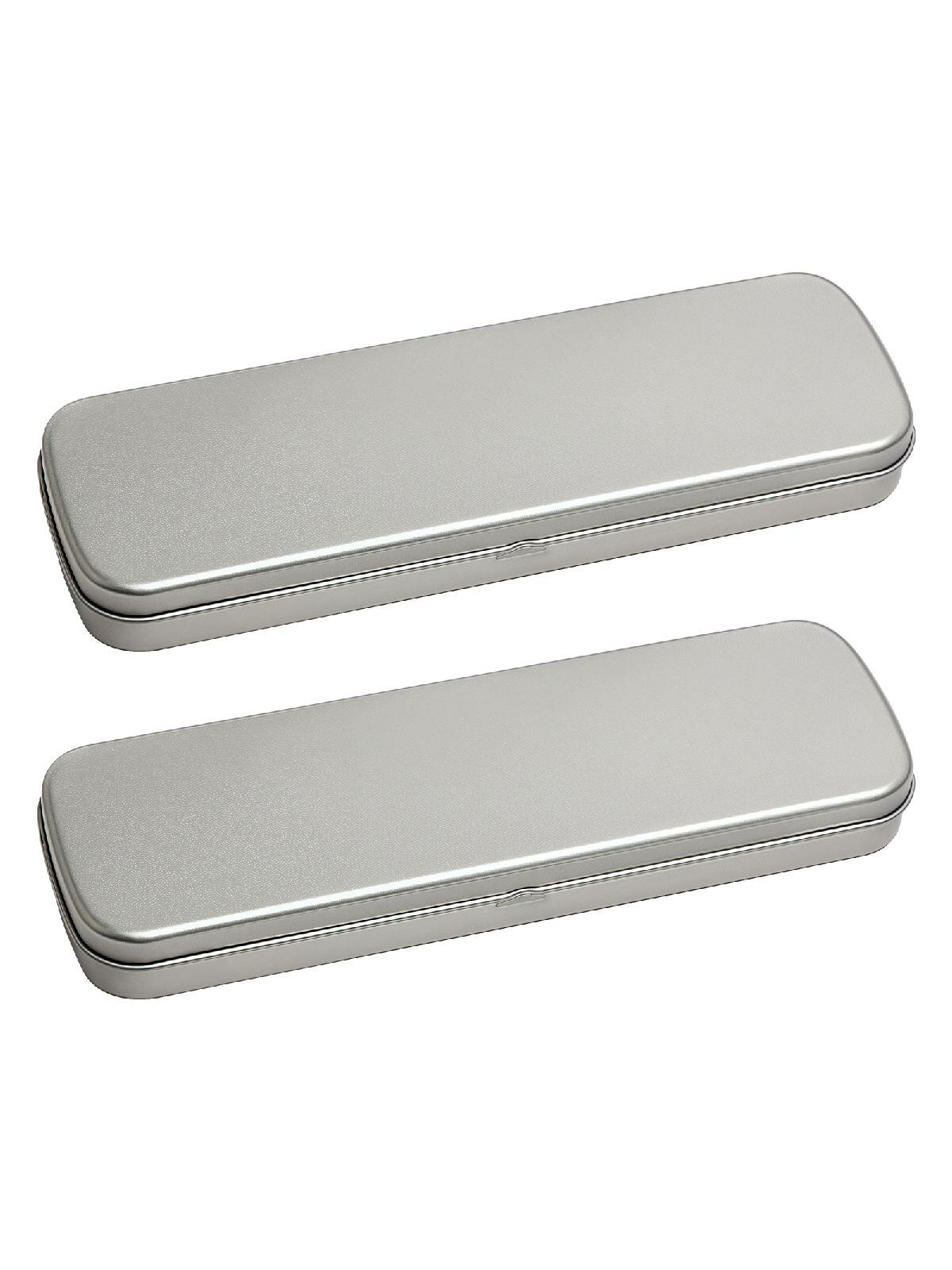 2 шт Металлический ящик для хранения Пенал пенал Простой пенал школьные принадлежности