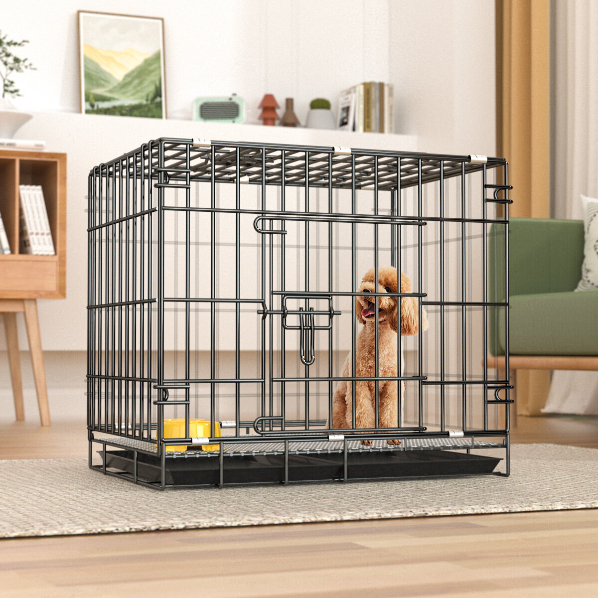Клетка для собак для маленьких собак Тедди, металлическая домашняя складная клетка для собак в помещении и на улице, клетка для перевозки в машине, клетка для кошек, спасательная клетка
