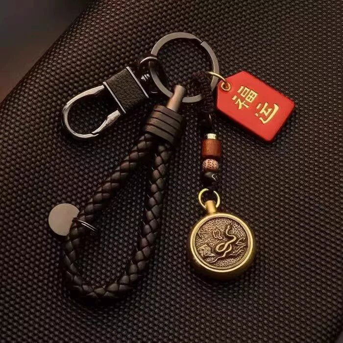 Мужские и женские брелоки для ключей, латунные брелоки с двенадцатью знаками зодиака, подвески ручной работы,