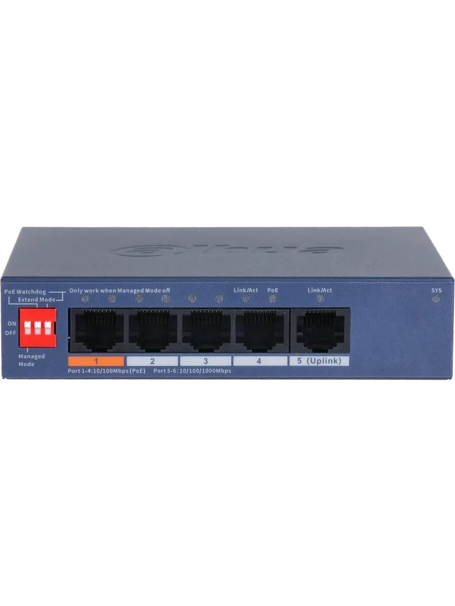 Коммутатор DH-CS4005-4ET1GT-60 4-портовый гигабитный PoE
