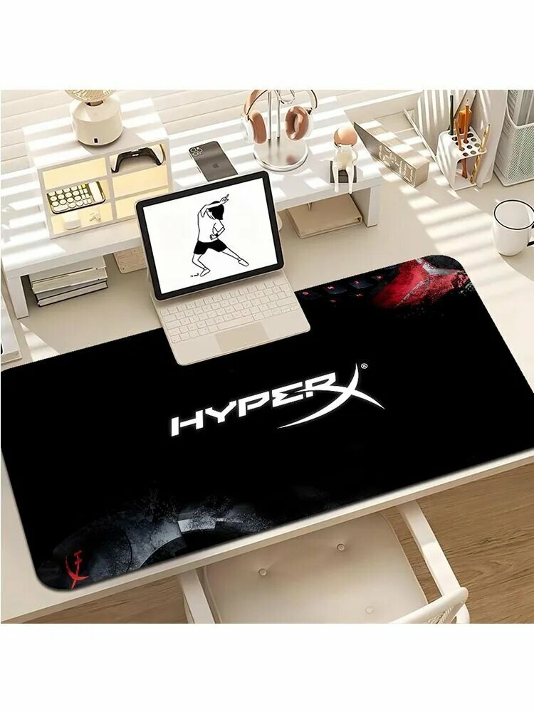 HyperX Коврик для мыши, XXL, черный матовый, белый