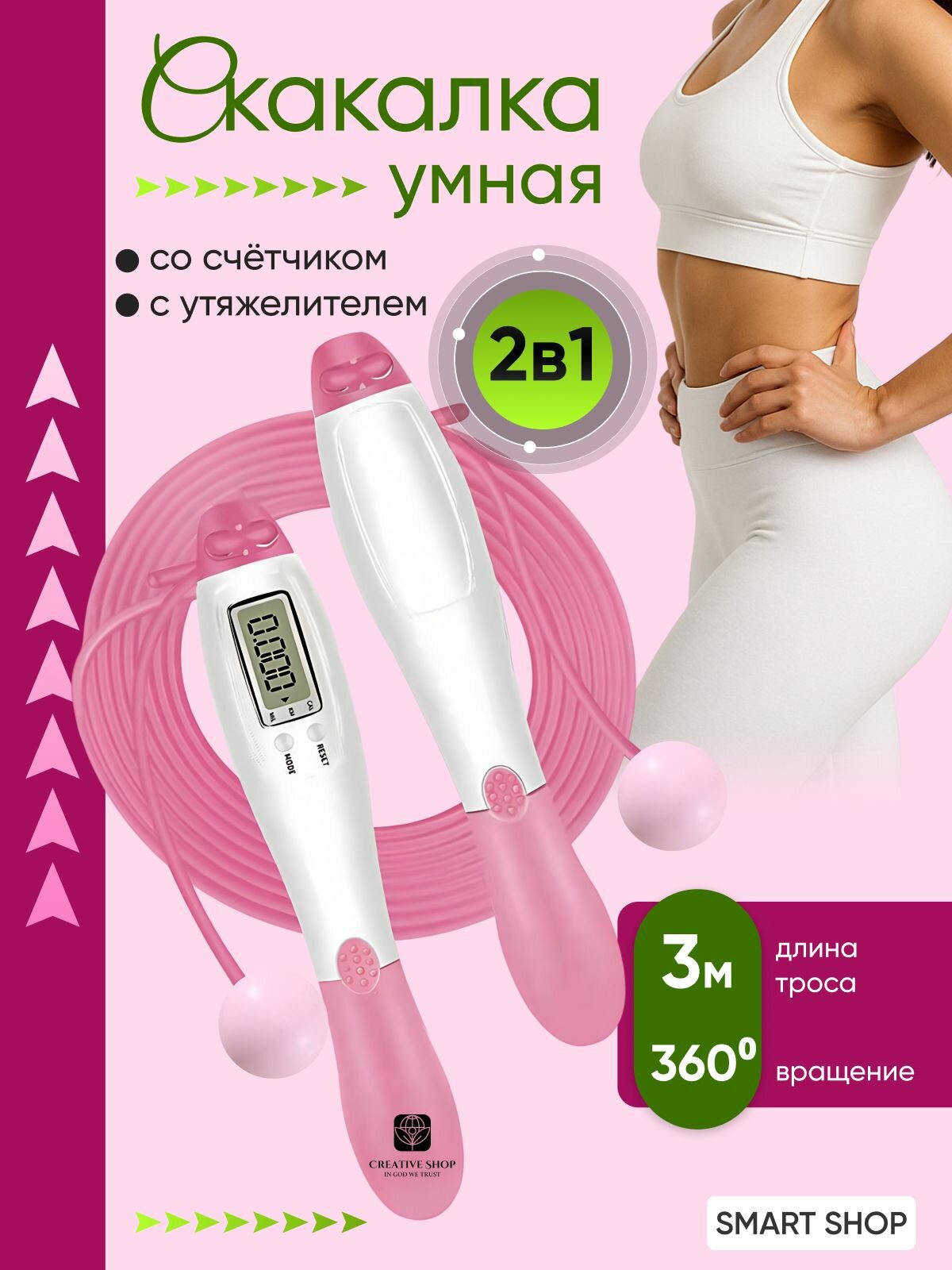 Электронная скакалка для взрослых, скоростная скакалка для фитнеса, спортивные товары