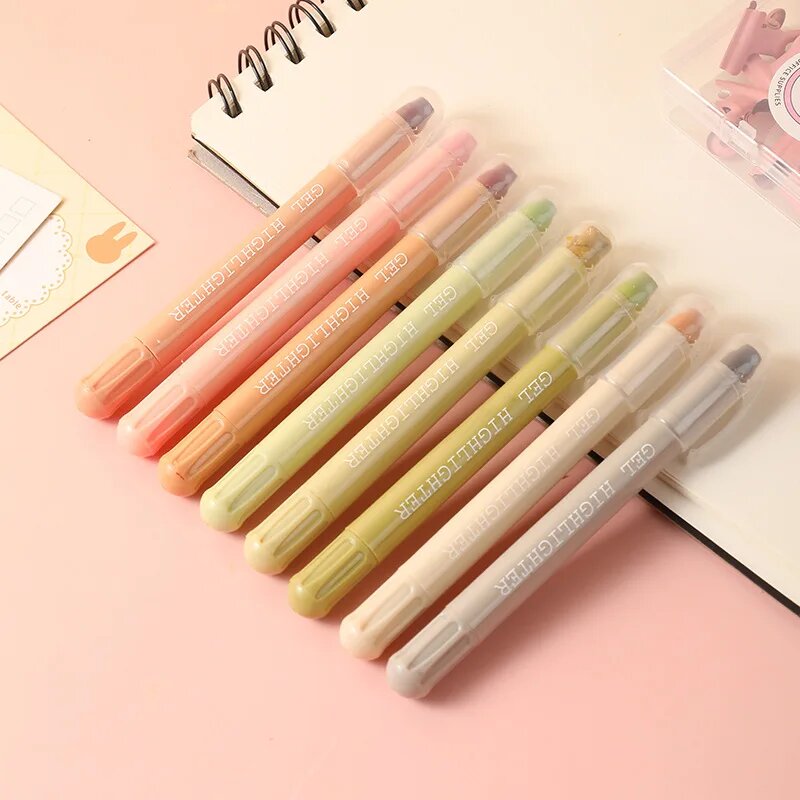 8 шт. Текстовыделители Kawaii Graffiti Pen, цвета Моранди