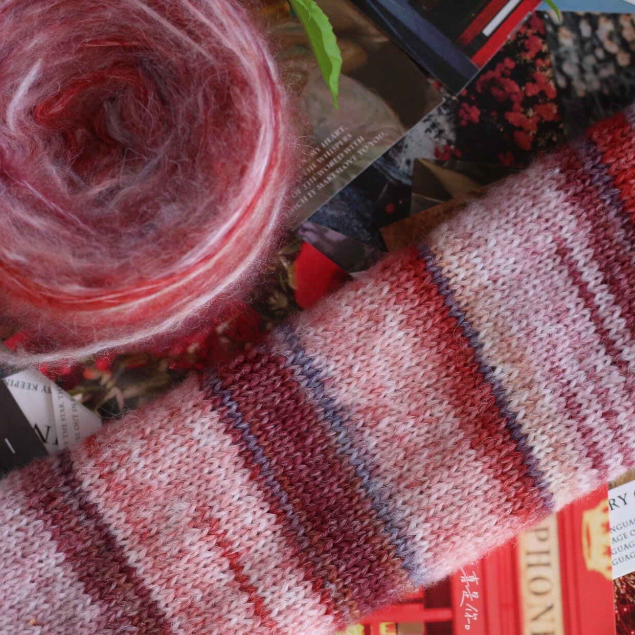 Градиентная окрашенная шелковая мохеровая пряжа, шарф для таксы, ручная вязка, шаль, свитер, набор для вязания крючком