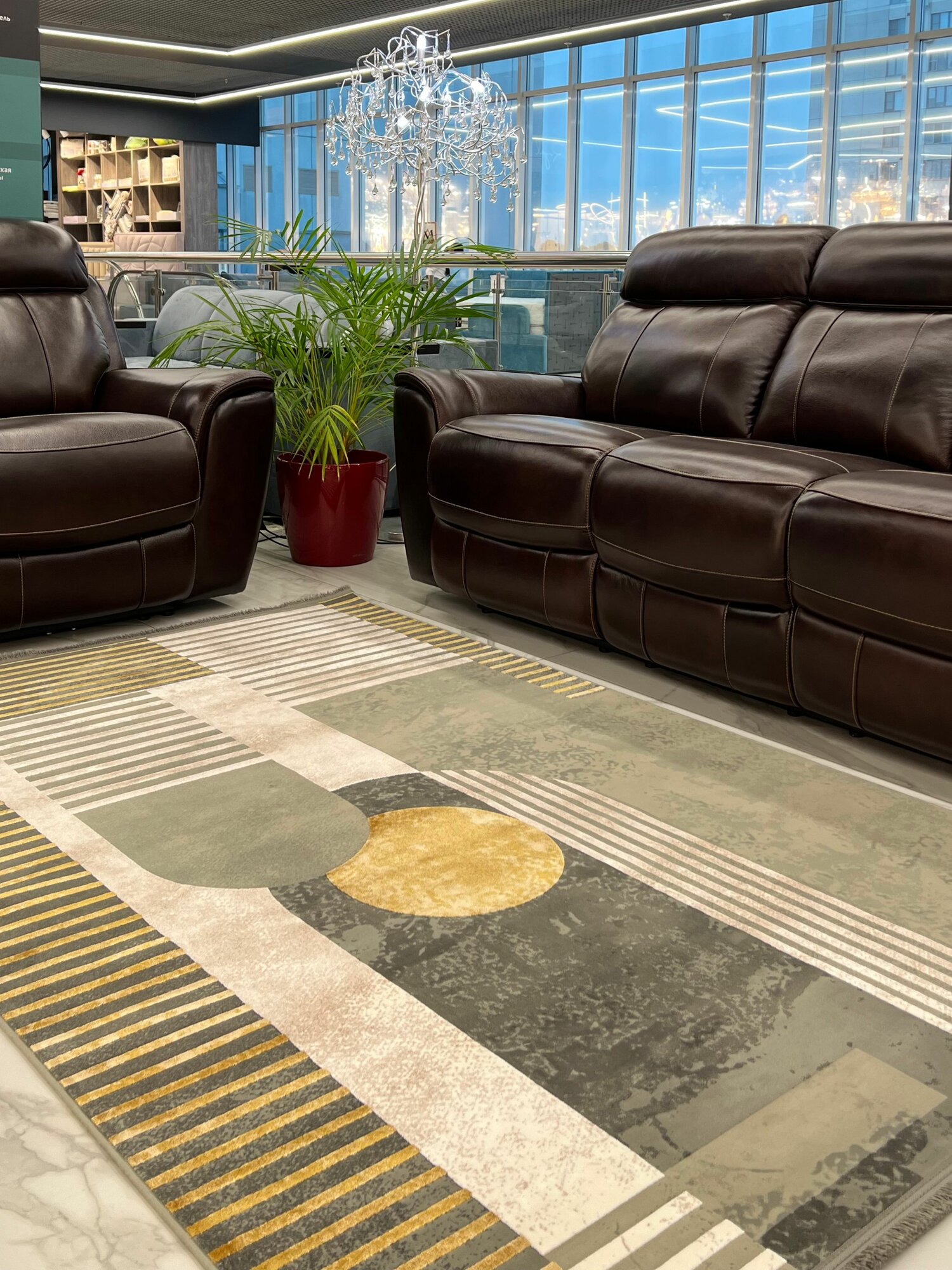 Ковер прямоугольный высокоплотный натуральный PREMIUM-коллекции иранский дизайнерский 1,5 х 2,25 м, шёлк и хлопок, шёлковый блеск, размер 150 на 225 см высокого качества