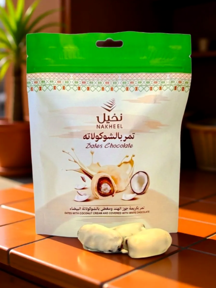 Финики в белом шоколаде с кокосом NAKHEEL
