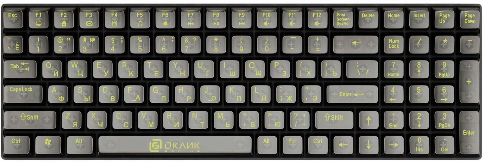 Клавиатура Oklick 915GK, механическая, черная, USB, игровая (1790371)