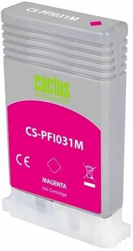 Картридж струйный CACTUS PFI-031M пурпурный пигмент, 55 мл для Canon imagePROGRAF TM-240 340, с чипом (CS-PFI031M)
