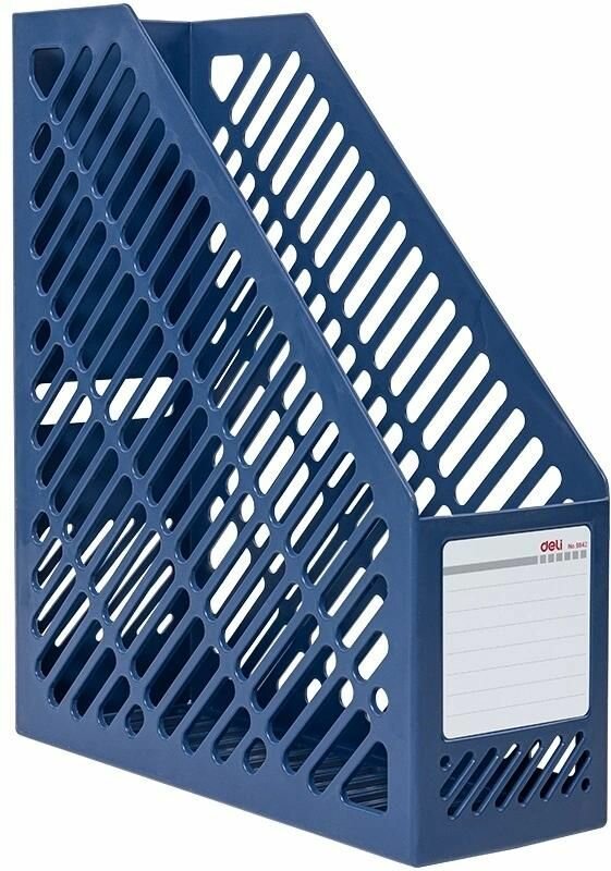 Лоток для бумаг Deli вертикальный, 1 отделение, синий, пластик (E9842 BLUE)