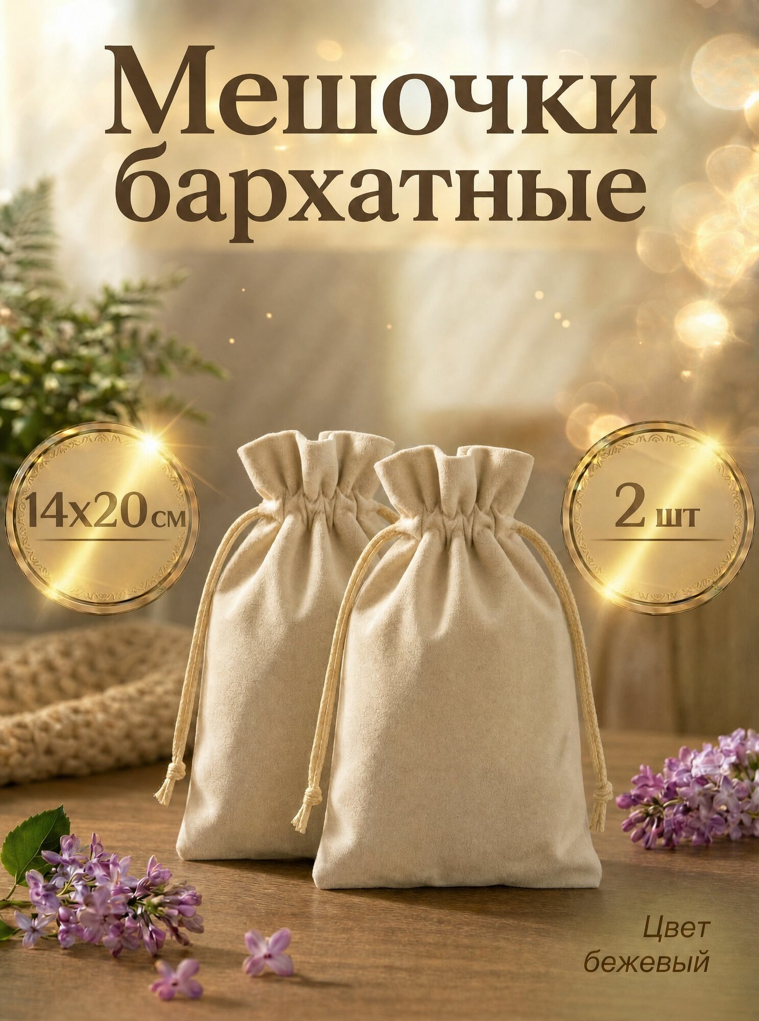 Мешочки бархатные 14х20 см для хранения карт Таро, украшений и подарков