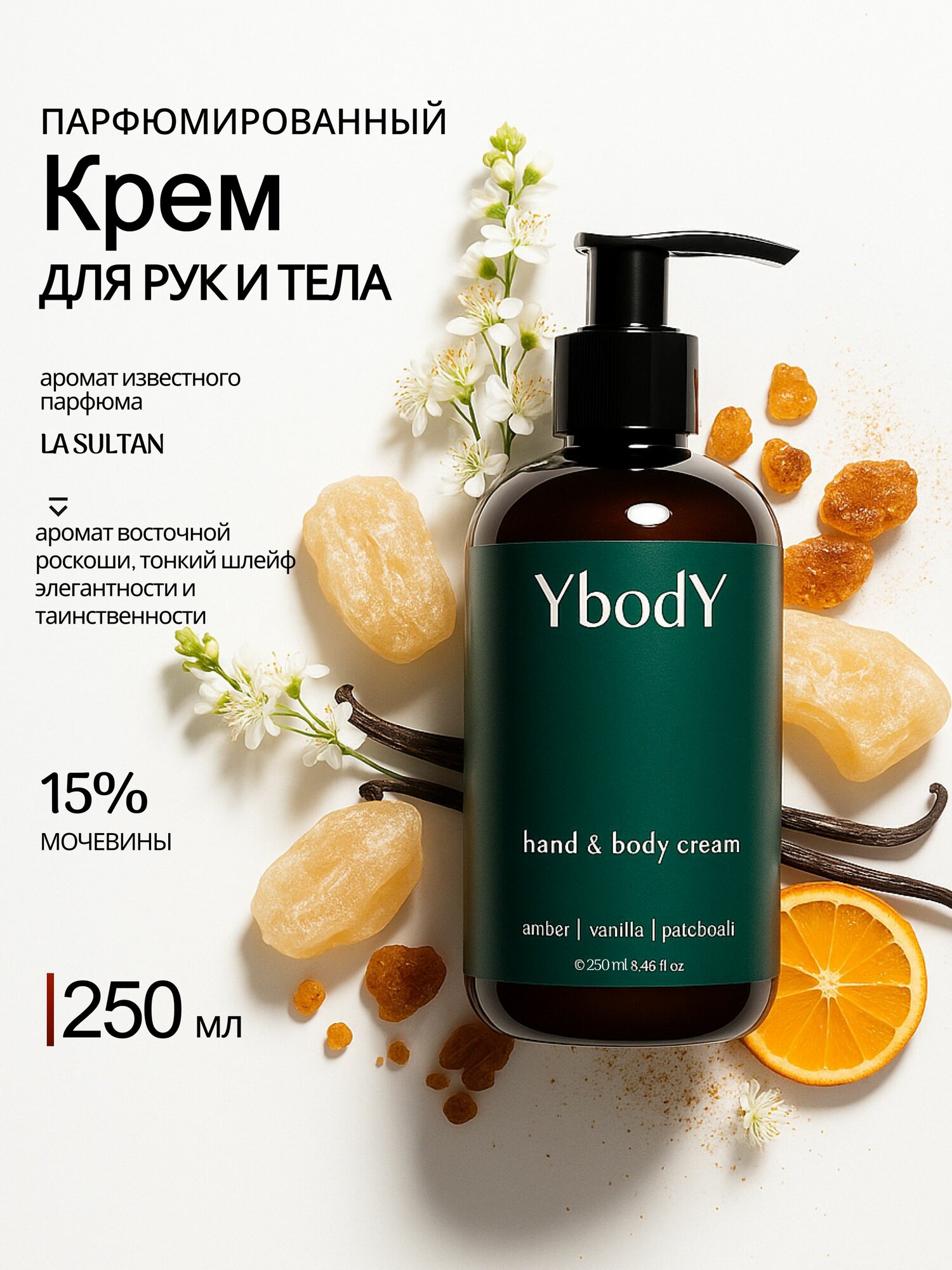Крем для рук и тела парфюмированный с мочевиной. La Sultan de Saba