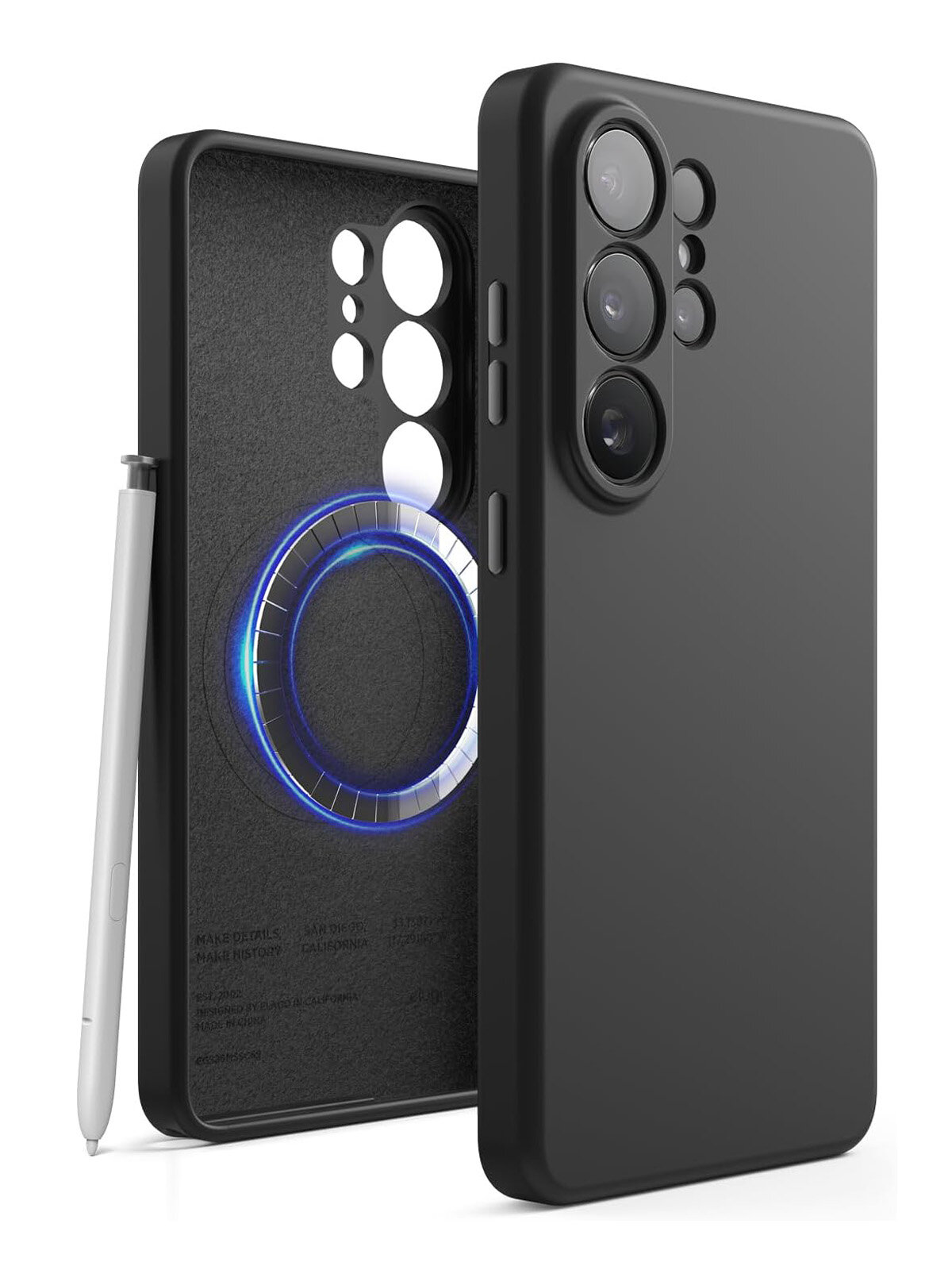 Чехол Elago для Samsung S26 Ultra, с магнитами MagSafe, с микрофиброй внутри, с покрытием soft touch, черный