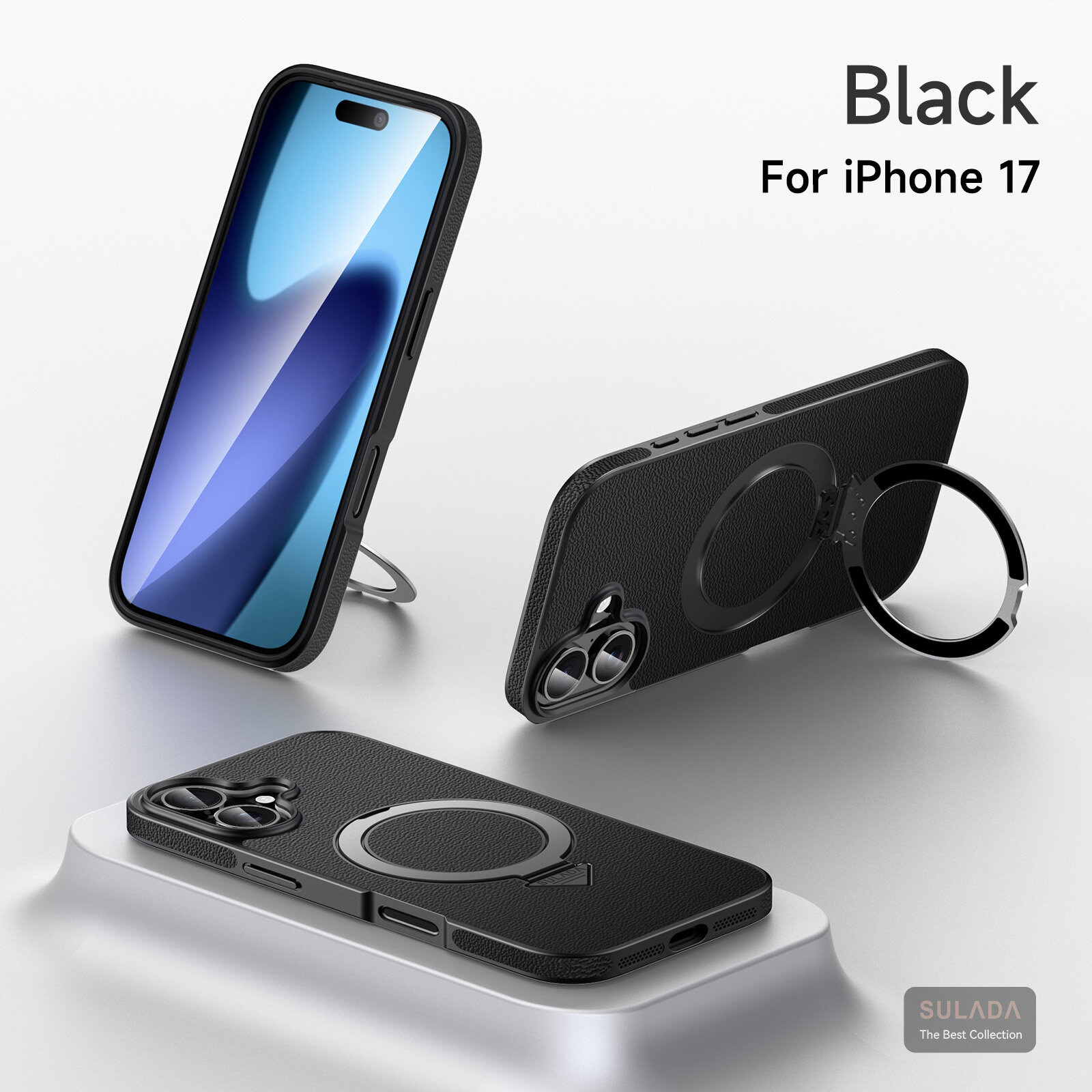 Чехол для Apple iPhone 17 / Айфон 17, soft touch, чехол-кардиомонитор, натуральная кожа, защита камеры, ударопрочный, встроенная подставка, усиленные углы, Apple, Apple iPhone 17, black,